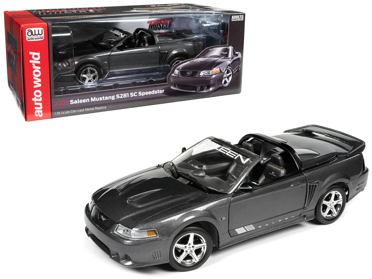 1:18 2003 Mustang Saleen S281 SC Speedster - Black Shadow Grey - Ameri