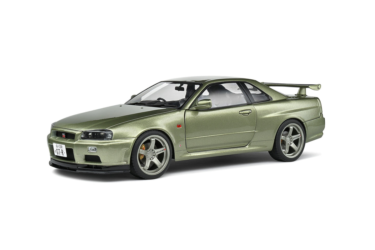 1:18 Nissan Skyline R34 GTR -- Millennium Jade (Green) -- Solido Modif