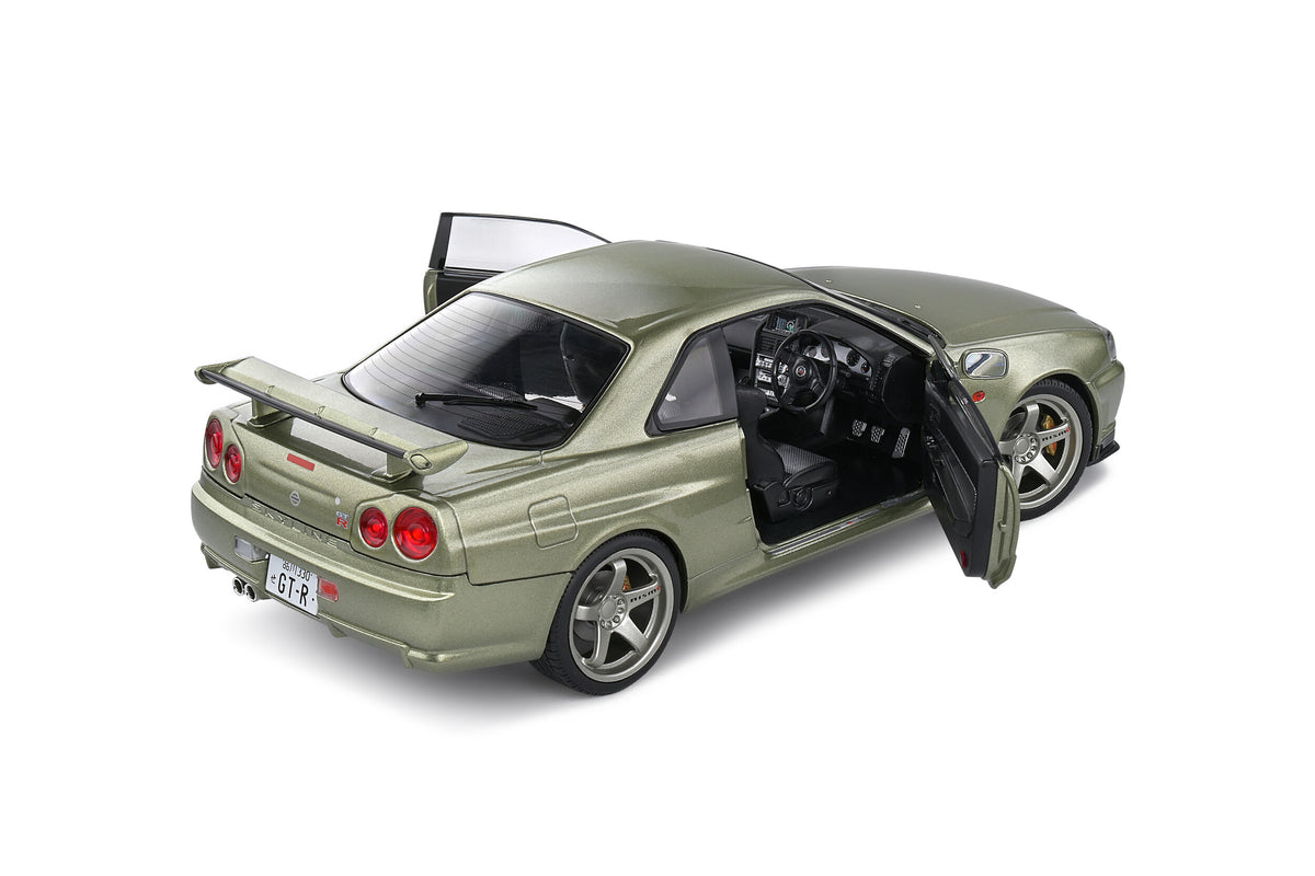 1:18 Nissan Skyline R34 GTR -- Millennium Jade (Green) -- Solido Modif