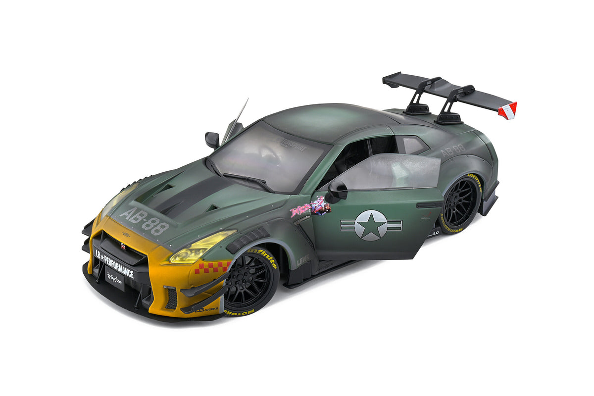 1:18 Nissan R35 GTR Liberty Walk 2.0 -- Army Fighter Livery -- Solido