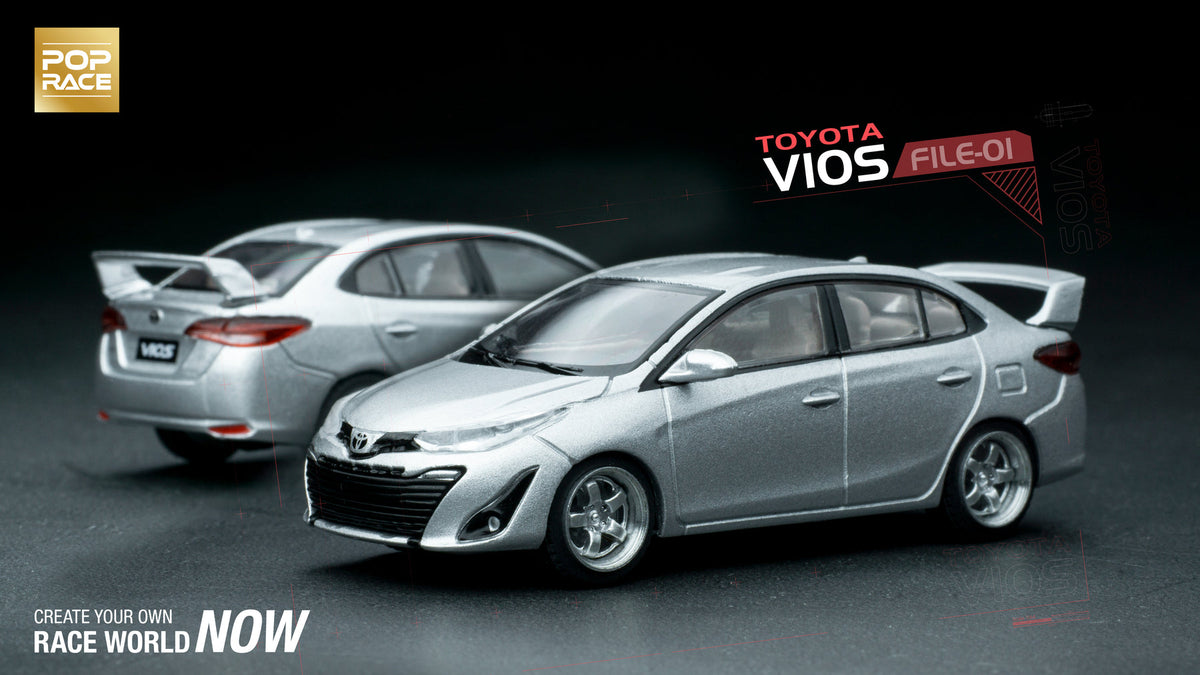 1:64 Toyota Vios -- Silver -- Pop Race