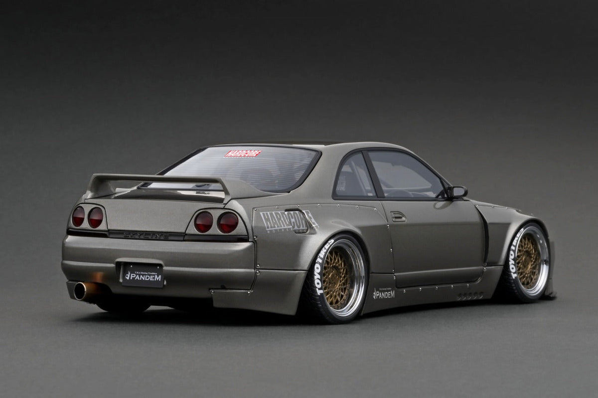 1:18 Nissan Skyline GT-R R33 PANDEM - Gun Metallic Grey -- Ignition Mo