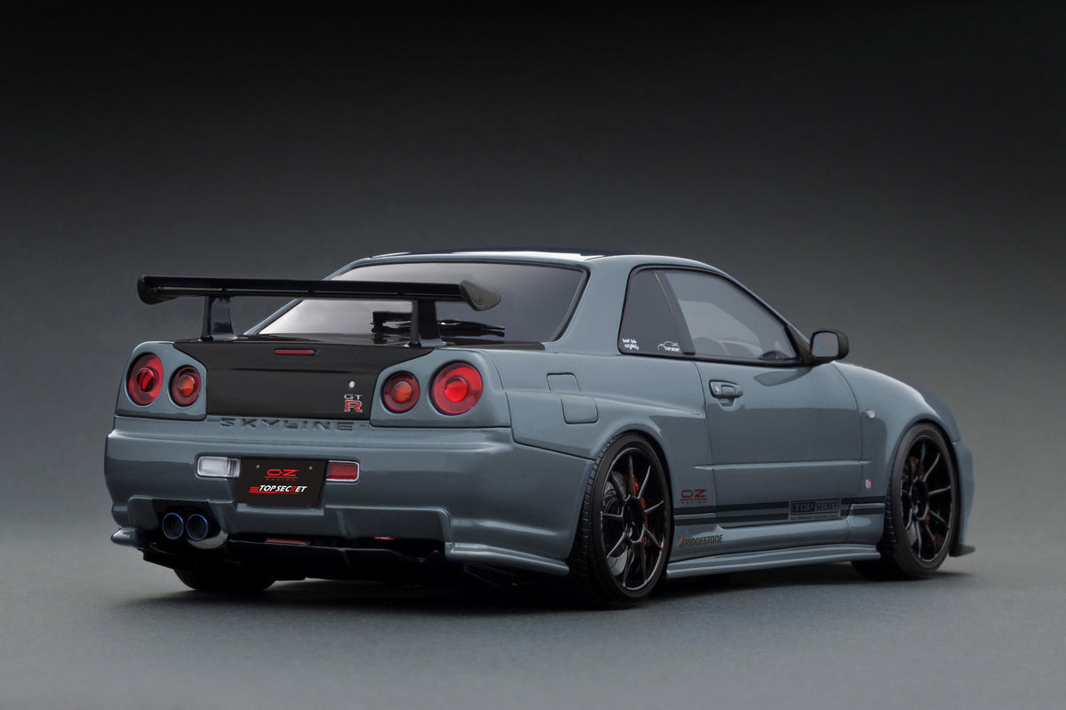 (Pre-Order) 1:18 Nissan Skyline R34 GT-R TOP SECRET -- Stealth Grey