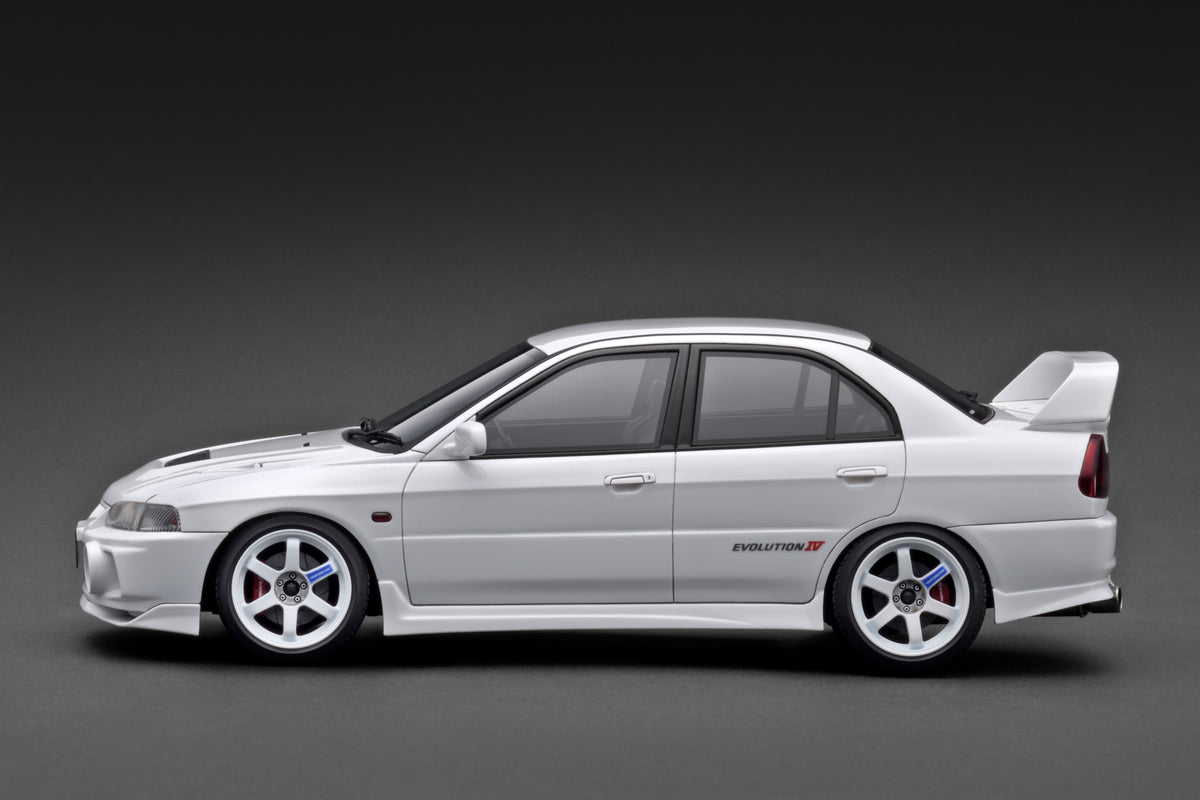 1:18 Mitsubishi Lancer Evolution IV (CN9A) -- White -- Ignition Model