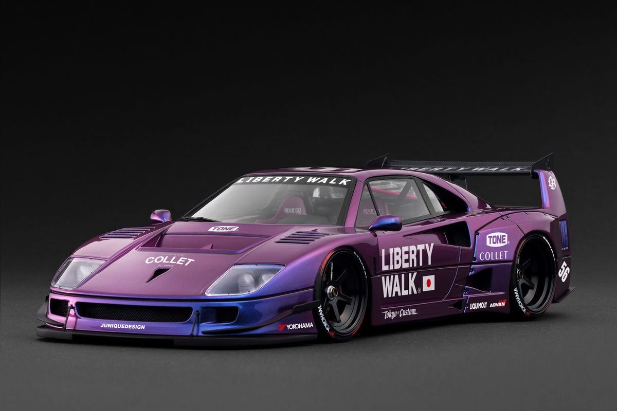 1:18 Ferrari F40 by Liberty Walk -- Purple Metallic -- Ignition Model