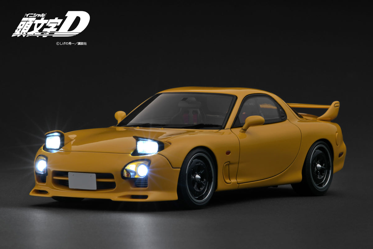 (Pre-Order) 1:18 Initial D w/LED Lights -- Mazda RX-7 (FD3S) Yellow