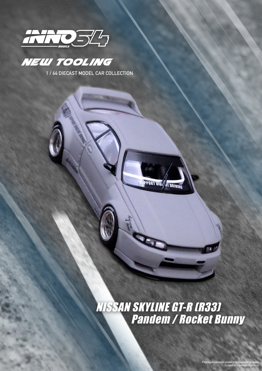 1:64 Nissan Skyline GT-R (R33) Pandem Rocket Bunny - Cement Matte Grey