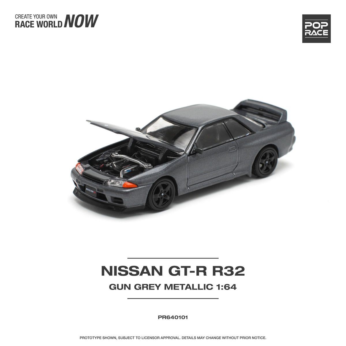 1:64 Nissan R32 Skyline GTR -- Gun Grey Metallic -- Pop Race