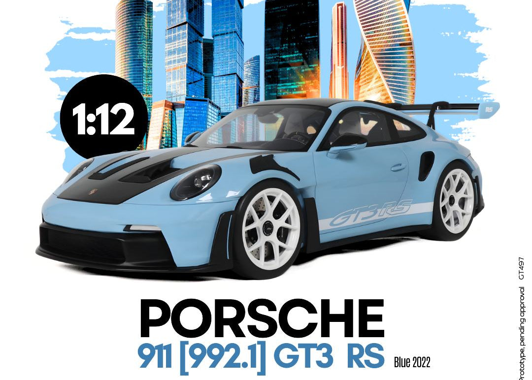 (Pre-Order) 1:12 Porsche 911 (992) GT3 RS 2022 -- Light Blue -- GT Spi