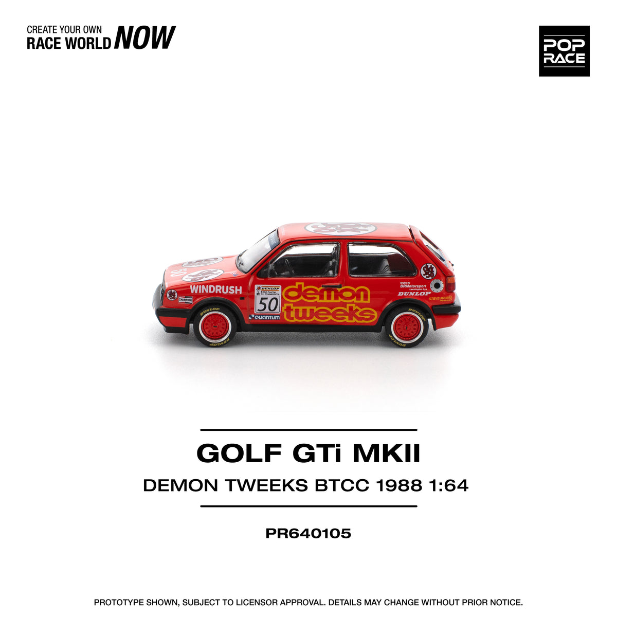 (Pre-Order) 1:64 1988 BTCC -- #50 VW Golf GTI MkII -- Team Demon Tweek