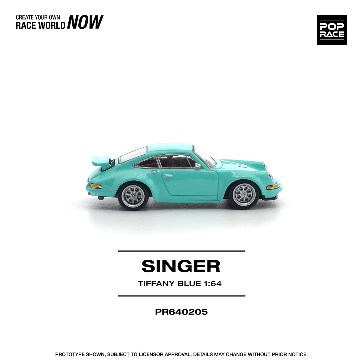 (Pre-Order) 1:64 Singer 964 (Porsche 911) -- Tiffany Blue -- Pop Race