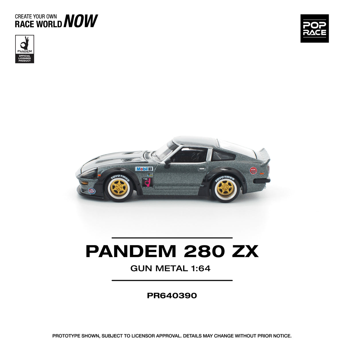 (Pre-Order) 1:64 Datsun 280ZX PANDEM -- Gun Metal Grey -- Pop Race