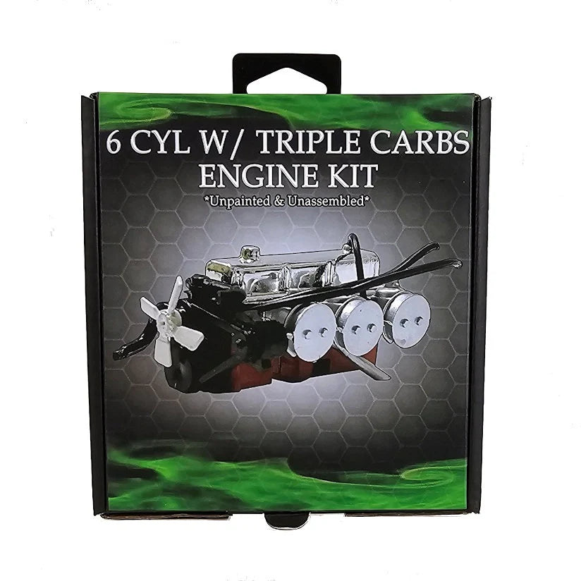 1:24 6-Cylinder Engine w/Triple Carbs + Accessories -- PLASTIC KIT