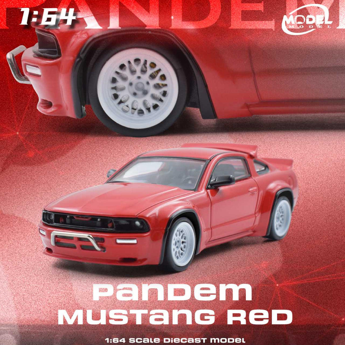 (Pre-Order) 1:64 Ford Mustang PANDEM -- Red -- Model-Model