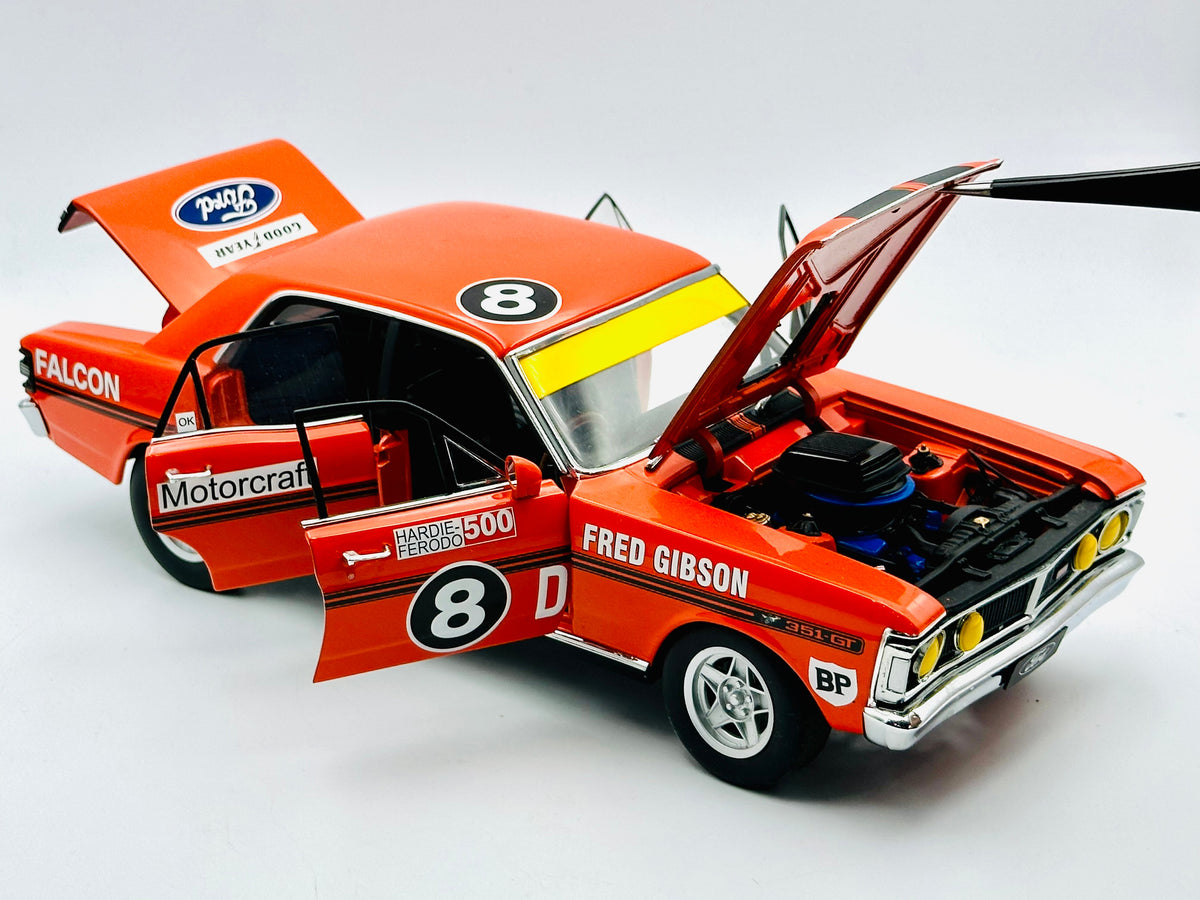 1:18 1972 Bathurst Fred Gibson -- #8D Ford XY Falcon GTHO Phase 3 -- B