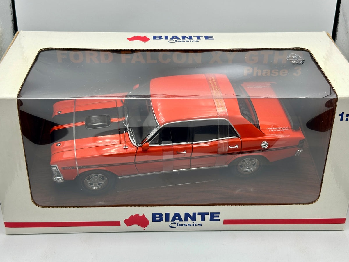 1:18 Ford XY Falcon GTHO Phase 3 -- Vermillion Fire (Red) -- Biante