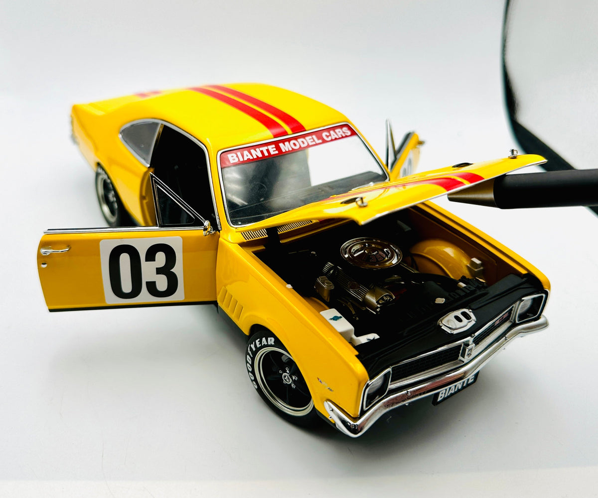 1:18 Holden HT Monaro -- 2003 TCM Yellow Livery -- Biante/AUTOart