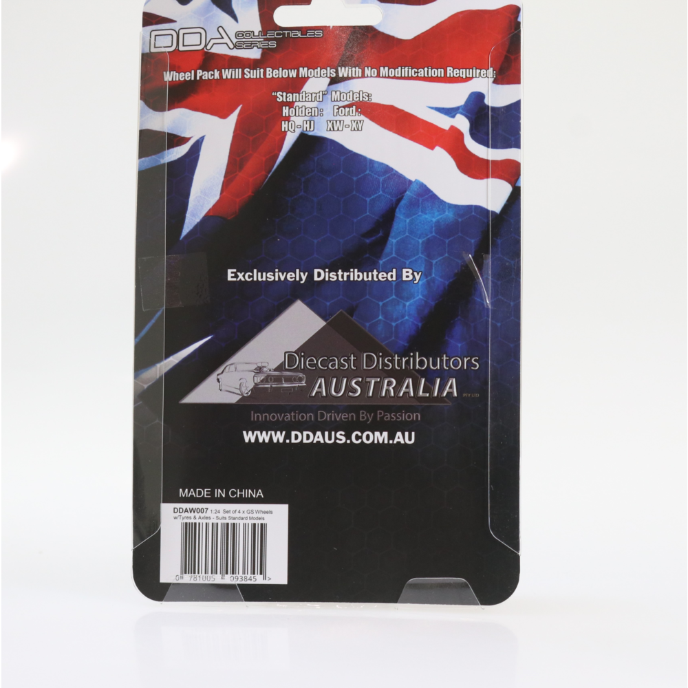 1:24 Ford Falcon GS Standard Wheel Set -- Chrome -- DDA