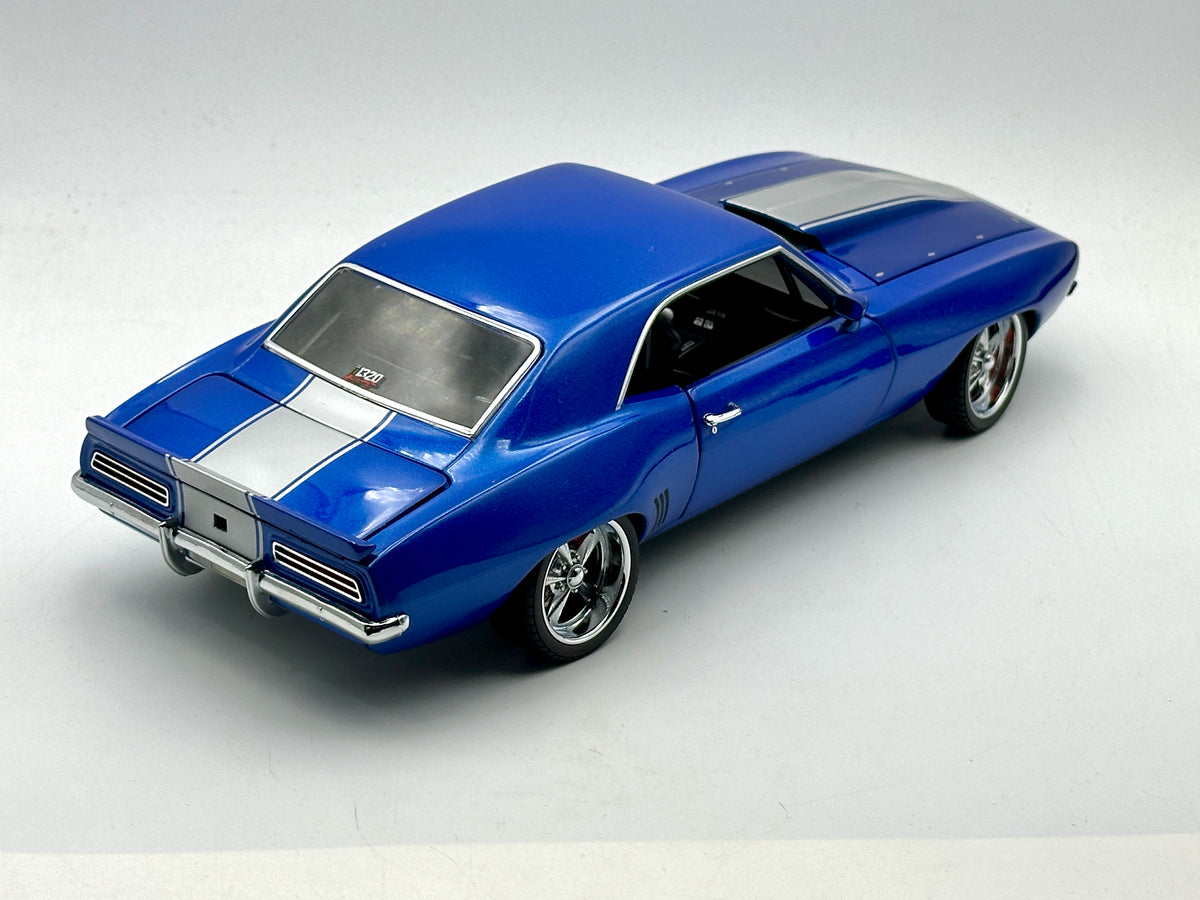 1:18 1969 Chevrolet Camaro -- 1320 Drag Kings -- Blue -- GMP