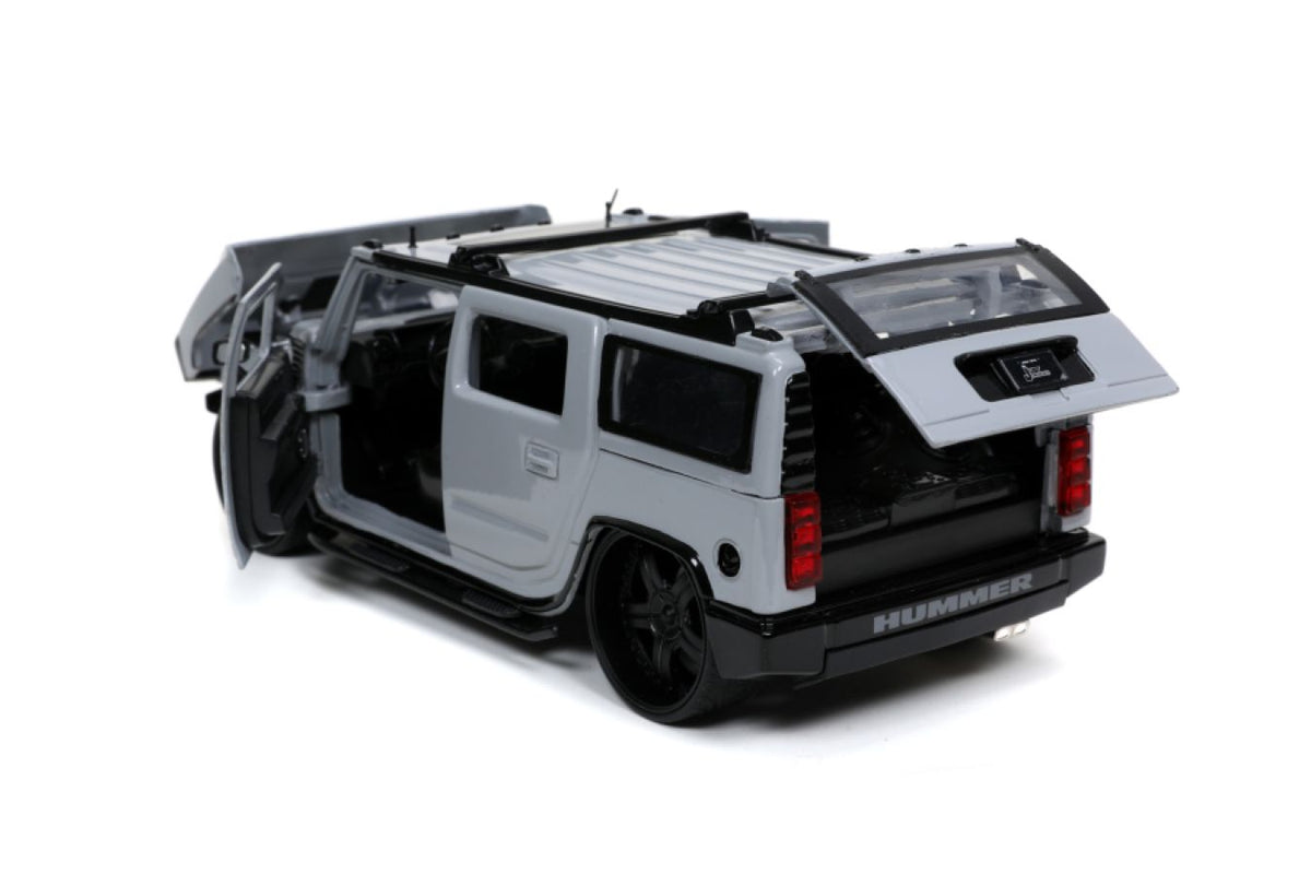 1:24 Hummer H2 -- Grey w/Extra Wheels -- JADA: Just Trucks