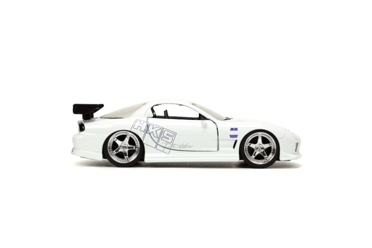 1:32 Mazda RX7 FD3S Widebody -- White HKS -- Fast & Furious -- JADA
