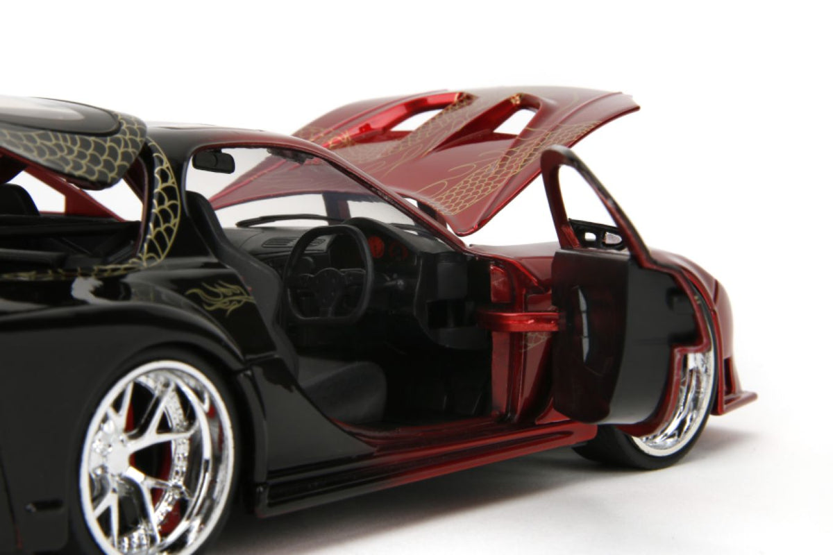 1:24 1995 Mazda RX7 Widebody - Red/Black - Year of the Dragon - JADA: