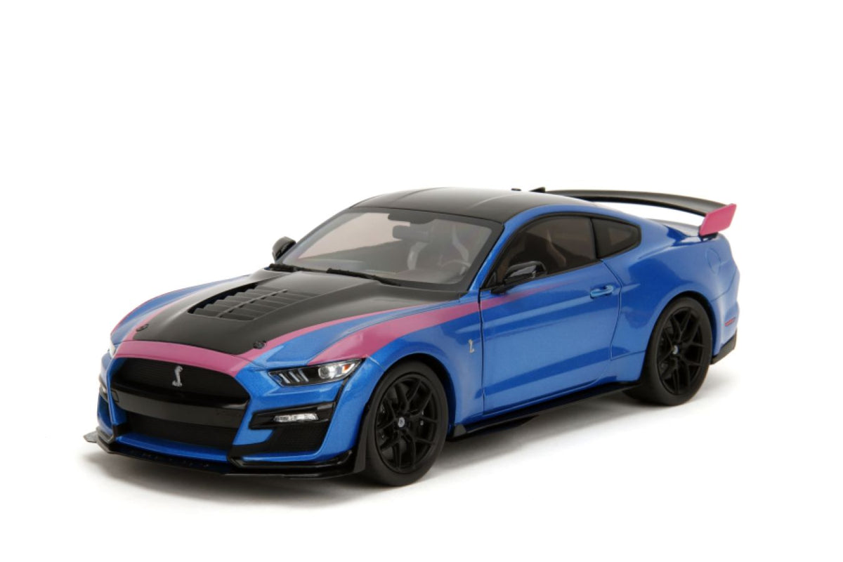 1:18 2020 Ford Mustang Shelby GT500 -- Blue/Black/Pink -- JADA: Pink S