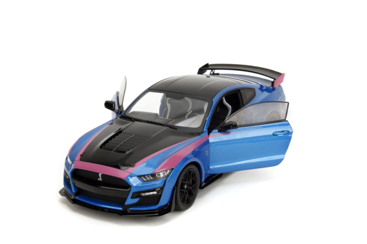 1:18 2020 Ford Mustang Shelby GT500 -- Blue/Black/Pink -- JADA: Pink S
