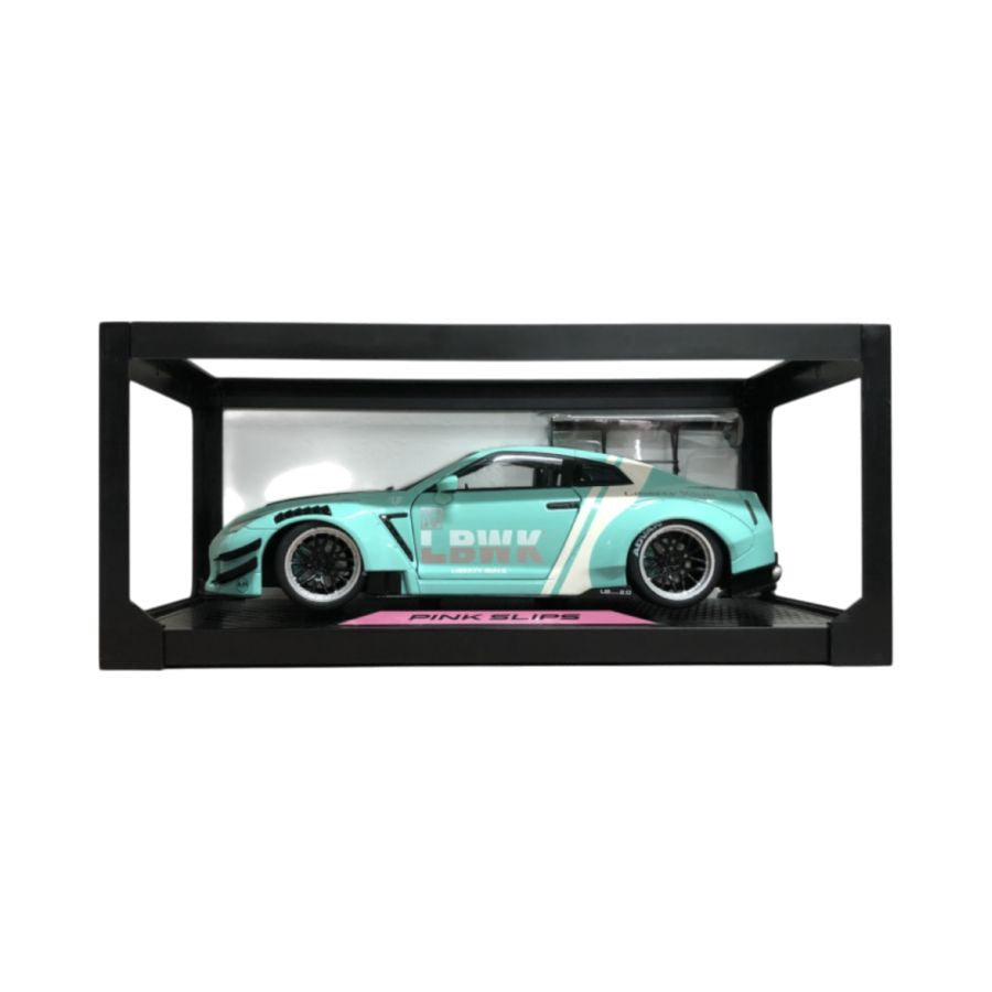 1:18 Nissan GT-R R35 Liberty Walk -- Turquoise/White -- JADA: Pink Sli