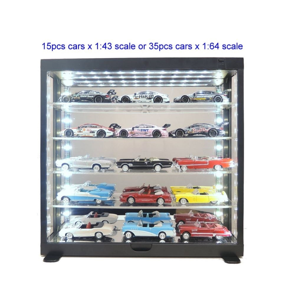 1:43/1:64 5-Tier Display Case w/ LED Lights & 5 Shelves -- King Creati