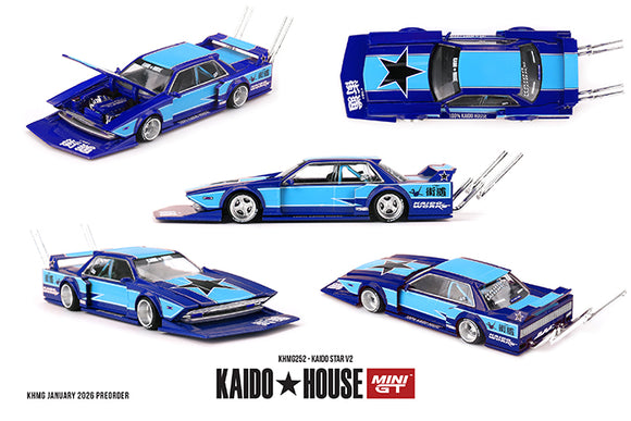 (Pre-Order) 1:64 KAIDO STAR V2 - Blue -- Kaido House x Mini GT KHMG252