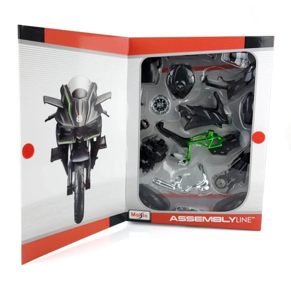 1:12 Kawasaki Ninja H2R - Grey -- Build-It-Yourself Kit -- Maisto Asse
