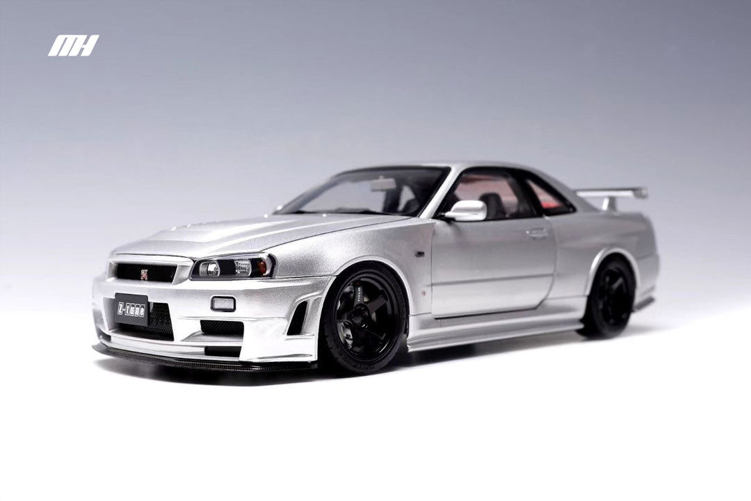 1:18 Nissan Skyline GT-R (R34) Z-Tune -- Silver -- Motorhelix