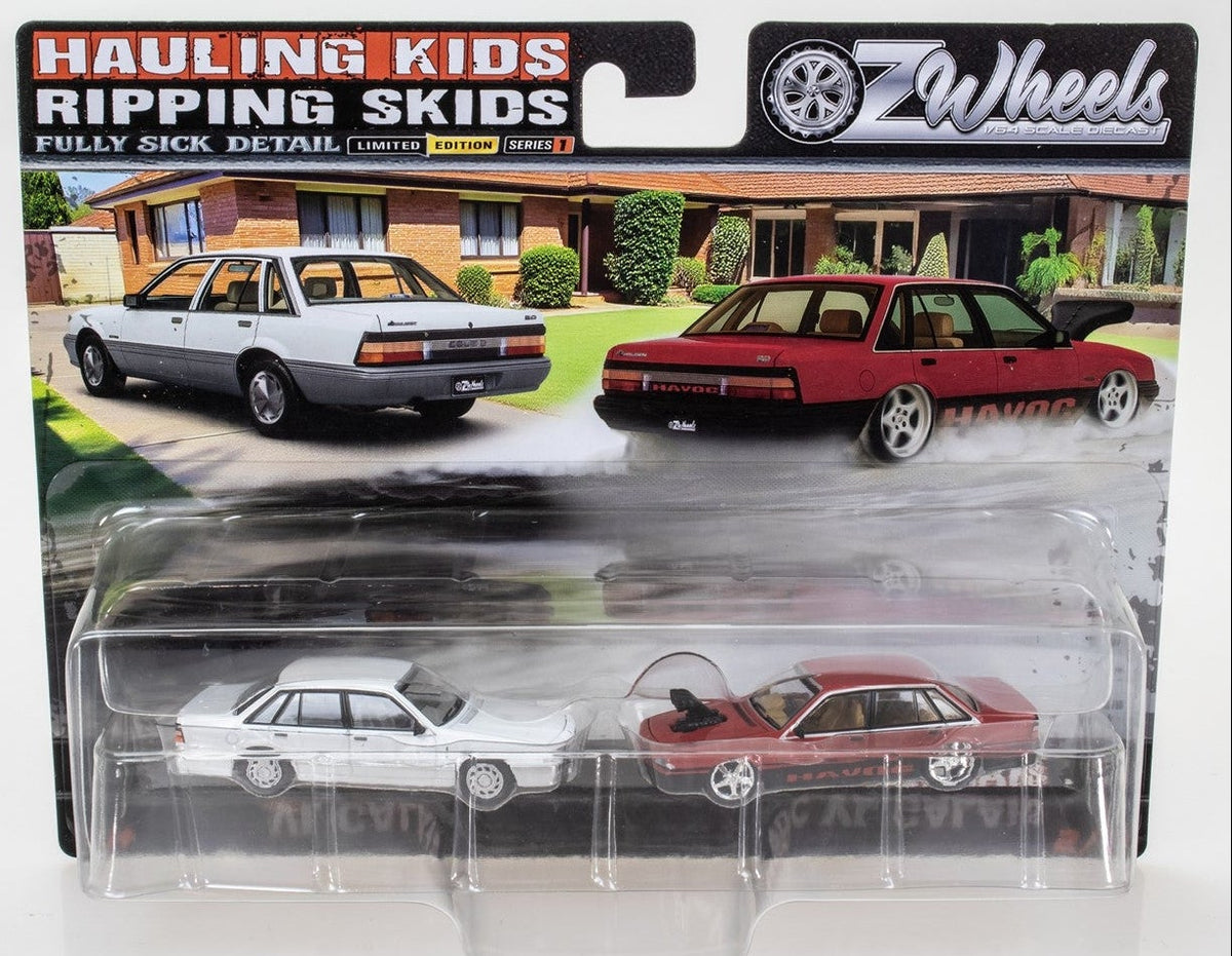 1:64 Holden VL Commodore -- Hauling Kids & Ripping Skids -- Oz Wheels