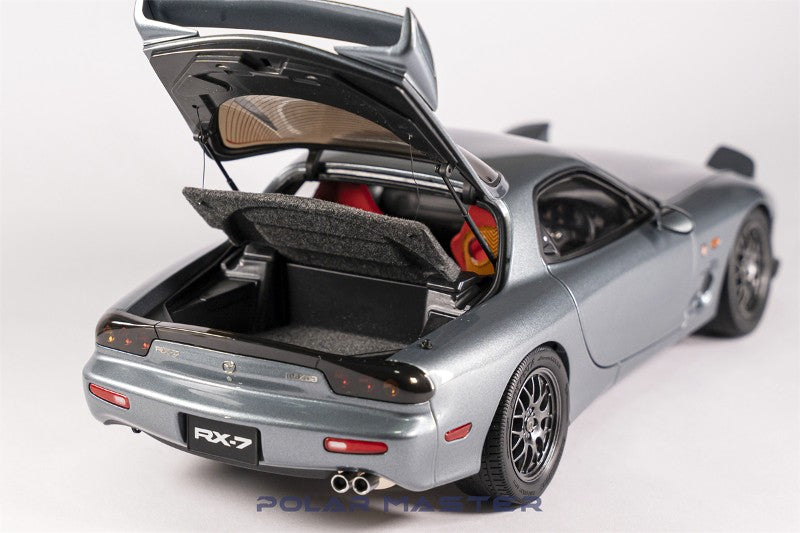 1:18 Mazda RX7 Spirit R w/13B Engine Display -- Grey Metallic -- Polar