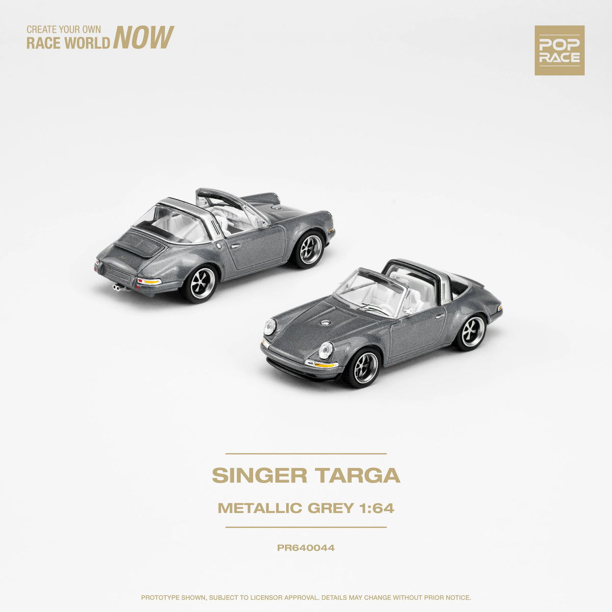 1:64 Singer Targa "Porsche 911 964" -- Metallic Grey -- Pop Race