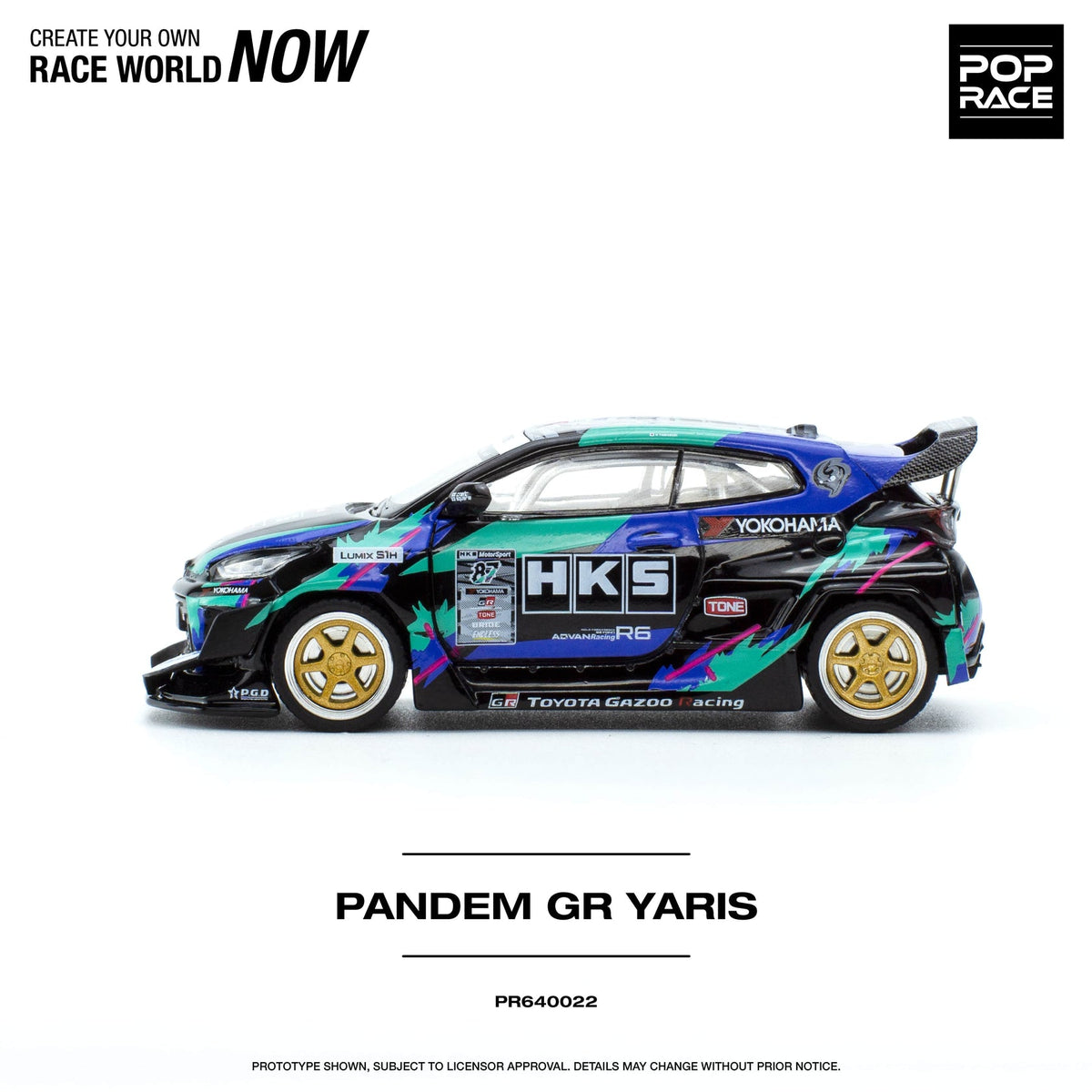 1:64 Toyota GR Yaris Pandem Rocket Bunny -- HKS -- Pop Race