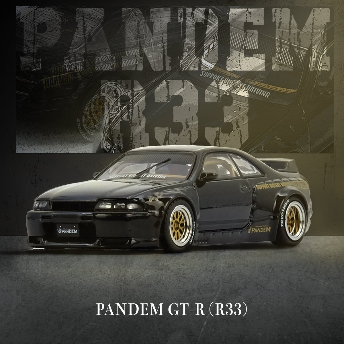 (Pre-Order) 1:64 Nissan Skyline GT-R (R33) Pandem Rocket Bunny -- Blac