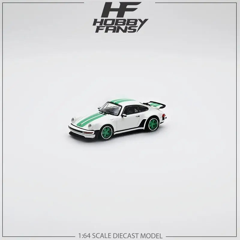 1:64 Porsche 930 Turbo Study by Singer -- White w/Green Stripes -- Hob