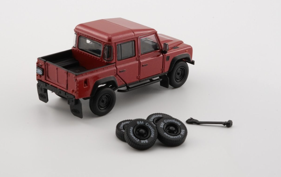 1:64 Land Rover Defender 110 Pickup -- Dark Red Maroon -- BM Creations