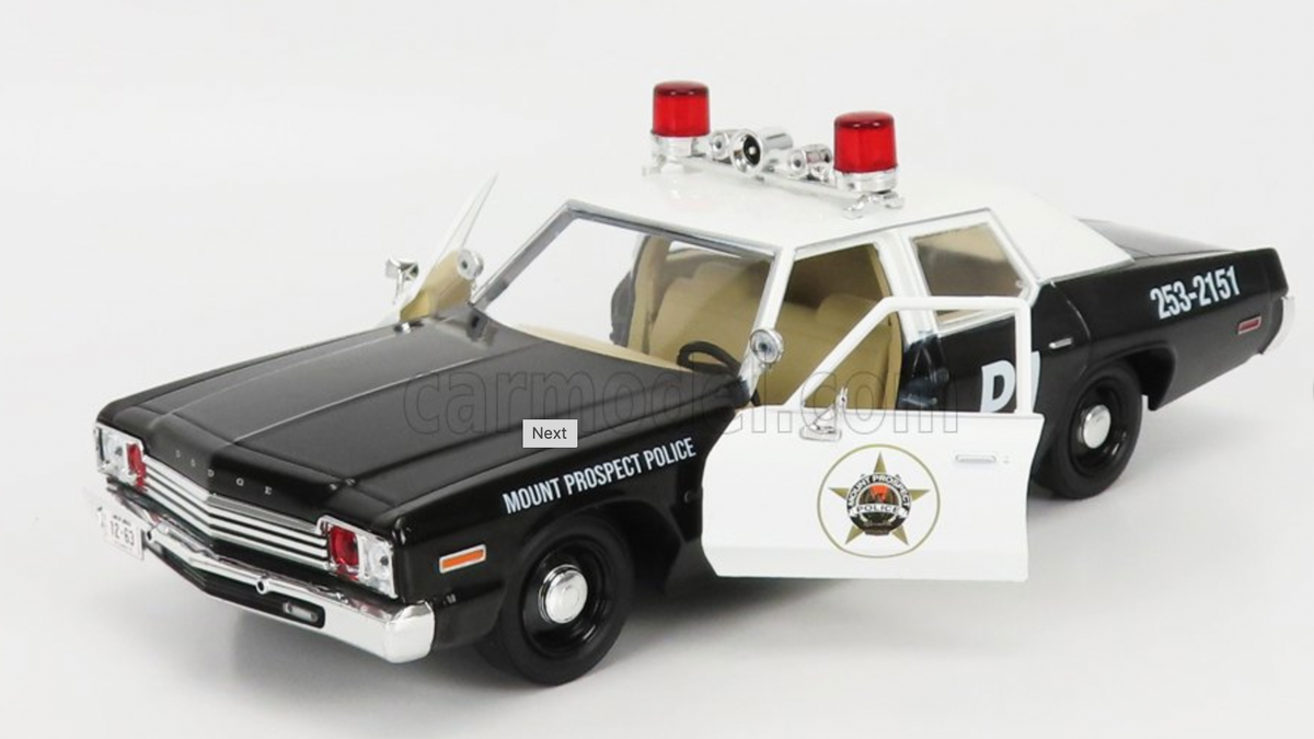 1:24 1974 Dodge Monaco "Mount Prospect Illinois" Police Car - Greenlig