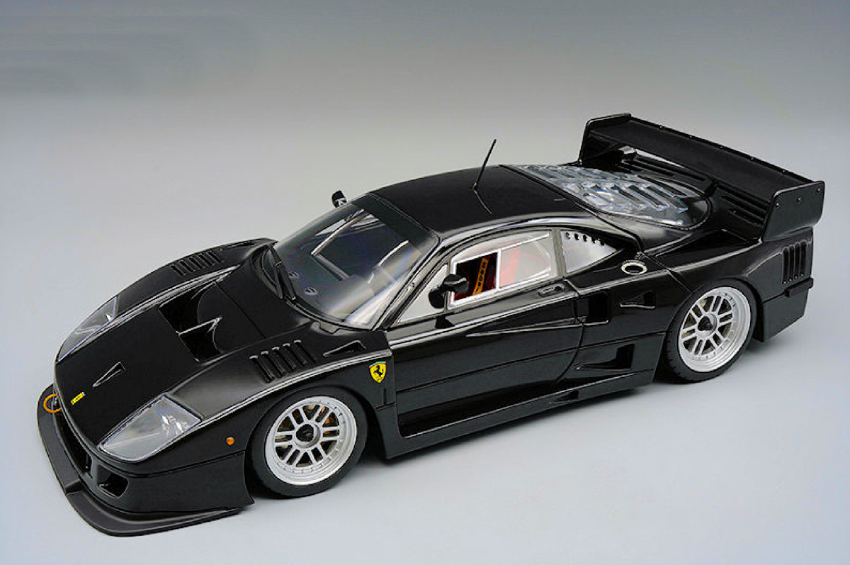 1:18 Ferrari F40 LM 1996 -- Black w/BBS Silver Wheels -- Tecnomodel