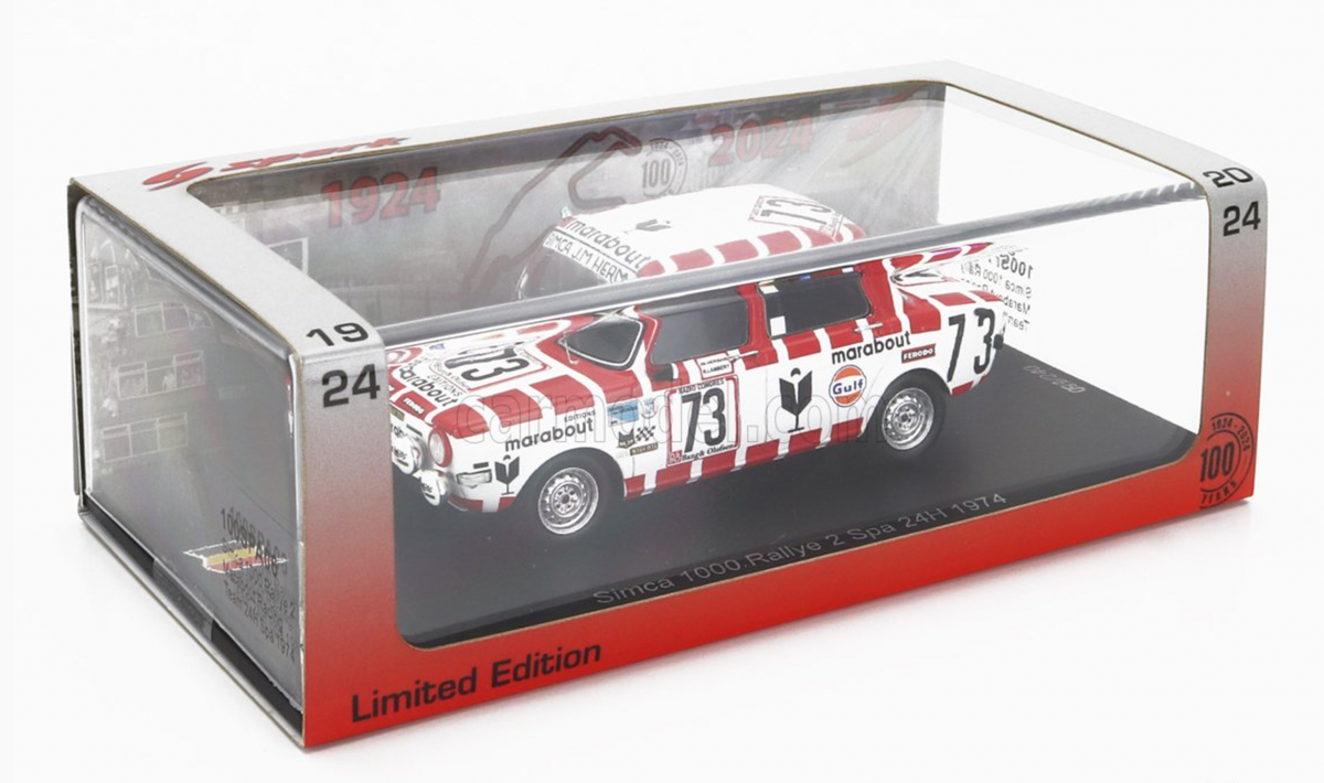 1:43 1974 Spa 24h -- #73 Simca 1000 Rallye 2 -- Spark 100 Years of Spa