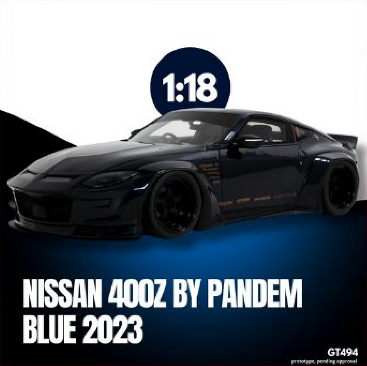 (Pre-Order) 1:18 Nissan 400Z Coupe Pandem -- Midnight Blue -- GT Spiri