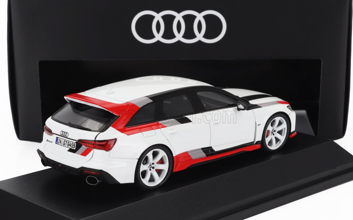 1:43 Audi RS6 Avant GT -- Arkona White w/Red/Grey/Black -- Spark Deale
