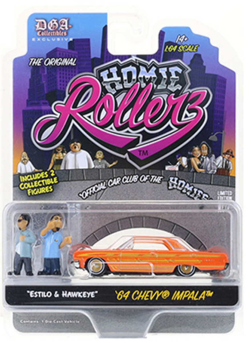 1:64 1964 Chevrolet Impala - Orange - Homie Rollerz Series 1 -- Greenl