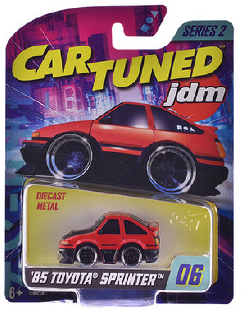 1:64 1985 Toyota Sprinter (AE86) -- Red w/ Black Hood -- CarTuned: JDM