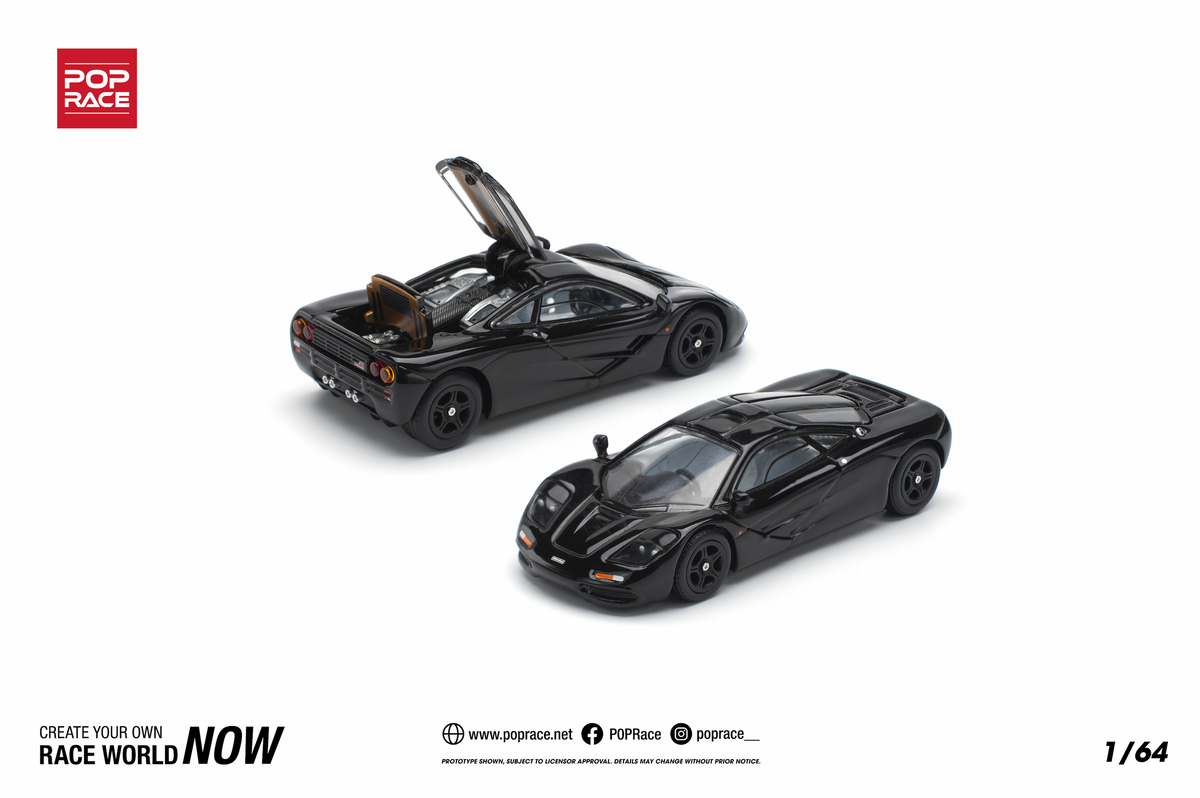 1:64 McLaren F1 -- Jet Black -- Pop Race