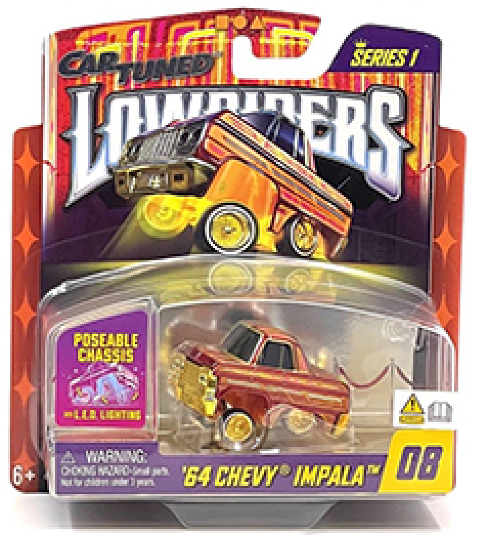 1:64 1964 Chevrolet Impala -- Candy Red -- CarTuned: Lowriders Show Gl