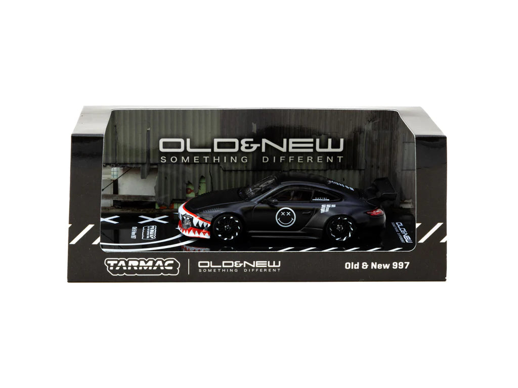 1:64 Porsche 911 (997) Old & New -- Matte Black w/Teeth -- Tarmac Work